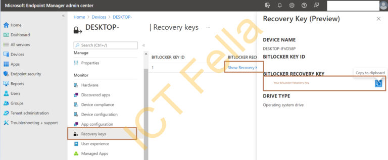 How to Retrieve the BitLocker Recovery Key from Azure AD - ICT Fella
