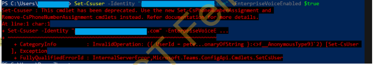 How to Fix “Set-Csuser : This cmdlet has been deprecated” in Teams PowerShell - ICT Fella