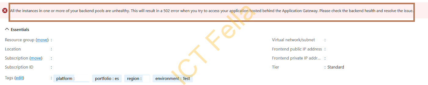 Azure Application Gateway Server Error 502 Health Probe Issue Ict Fella