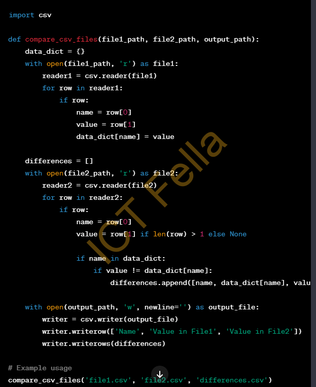 How To Compare Csv Files And Replace Text Using Python Script Ict Fella 7704