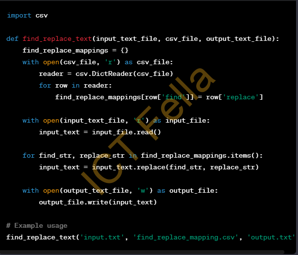 How To Compare Csv Files And Replace Text Using Python Script Ict Fella 1847